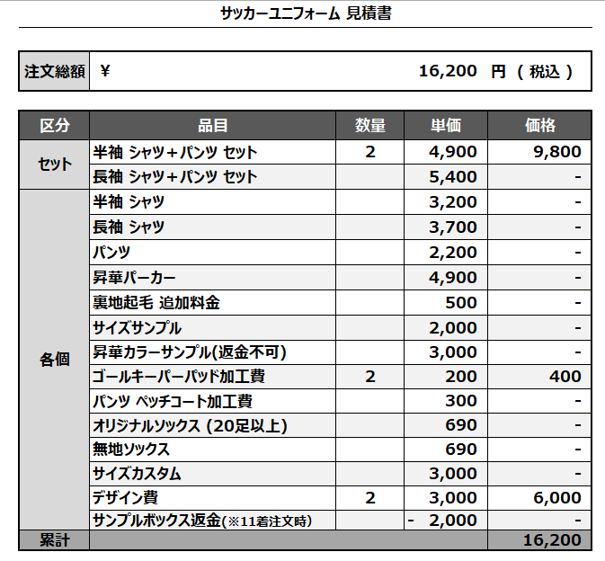241202_CHIKKO SS_GK 2nd追加/3rd_サッカー見積書 - MAX2MAX